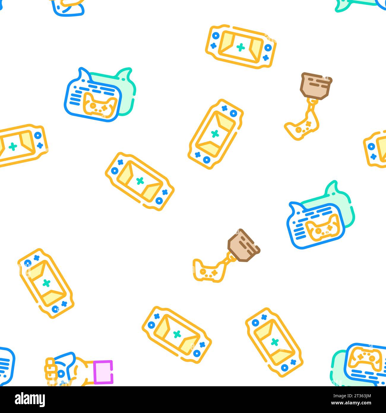 Neon vector gaming pattern hi-res stock photography and images - Alamy