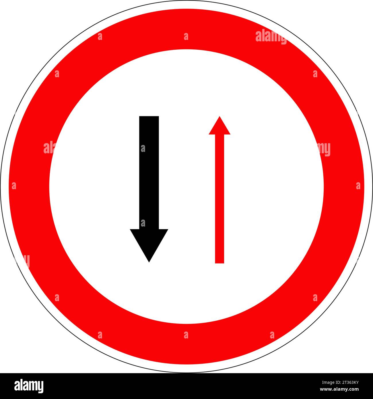 French road sign Give way to traffic across the street Stock Photo - Alamy