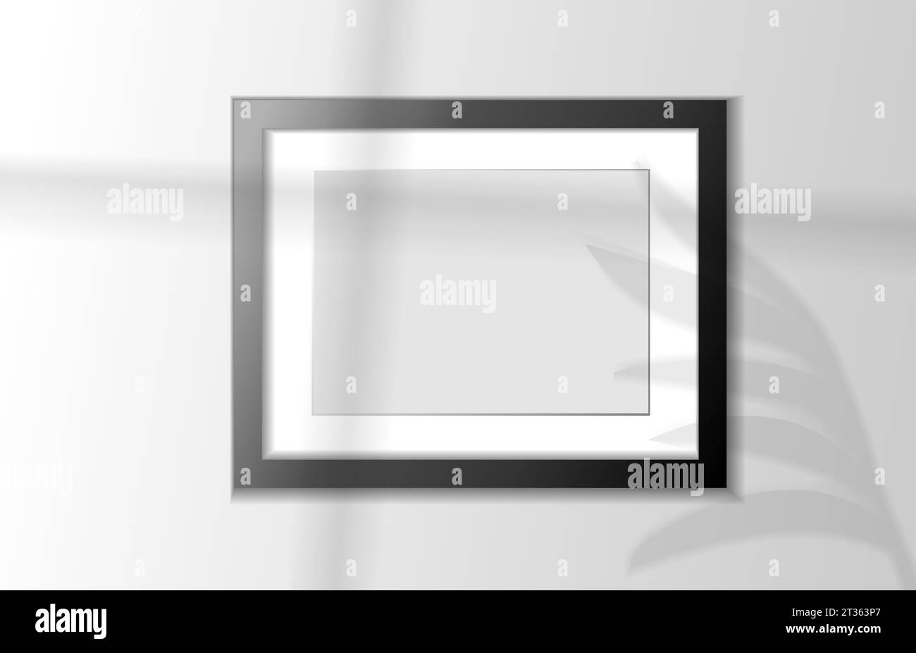 Mockup black frame photo on wall. Mock up artwork picture framed ...