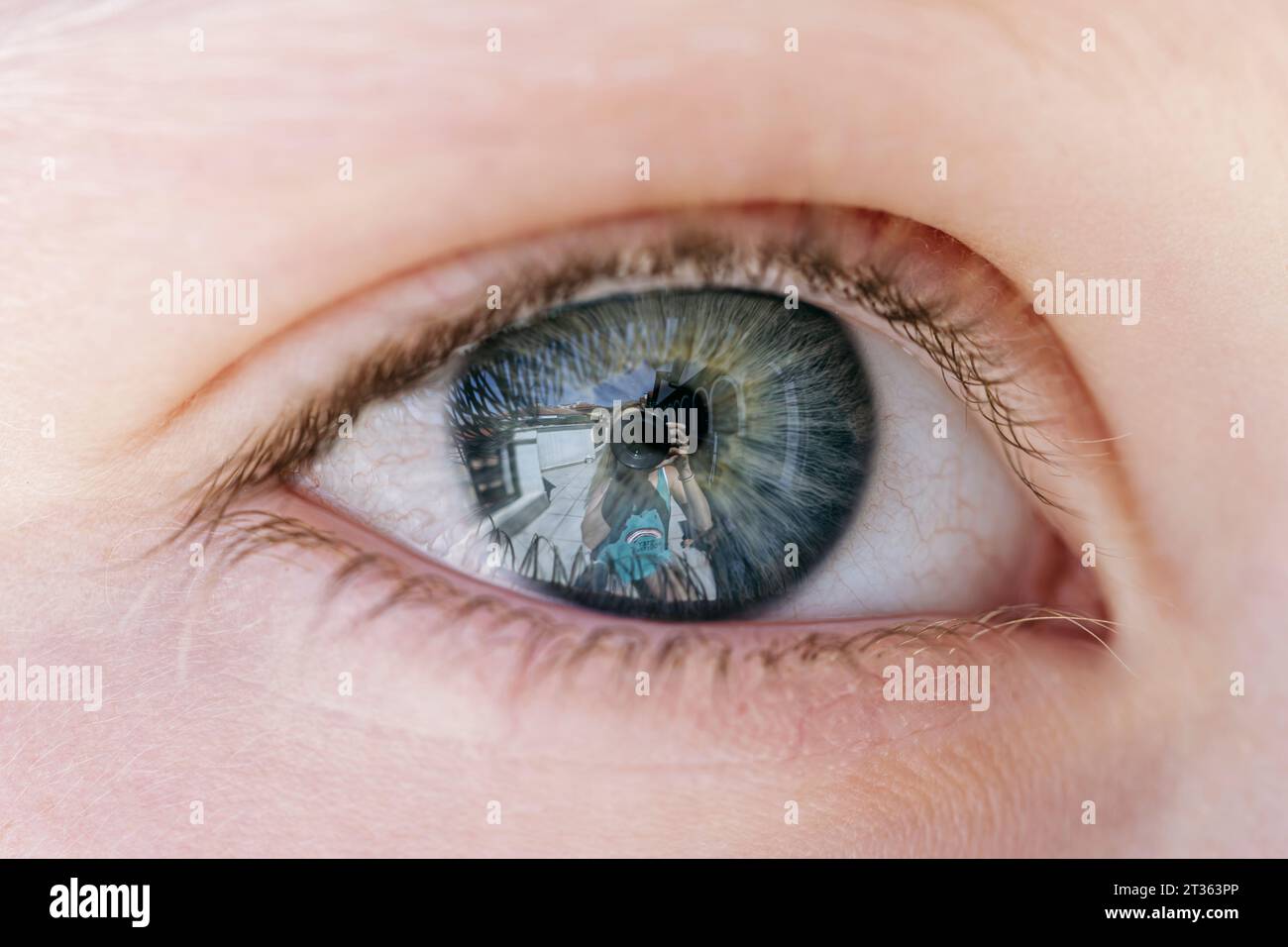 Woman eye child reflection hi-res stock photography and images - Alamy