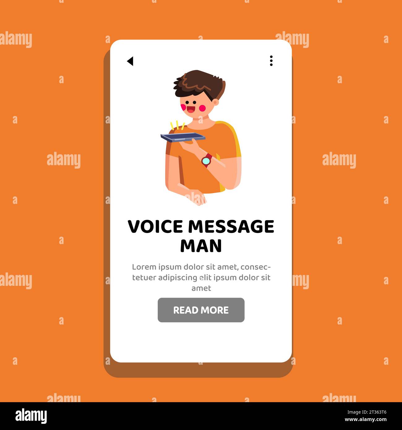 mobile voice message man vector Stock Vector Image & Art - Alamy