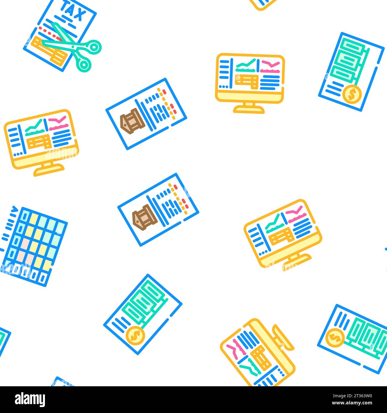 accountant professional tax seamless pattern vector Stock Vector Image ...