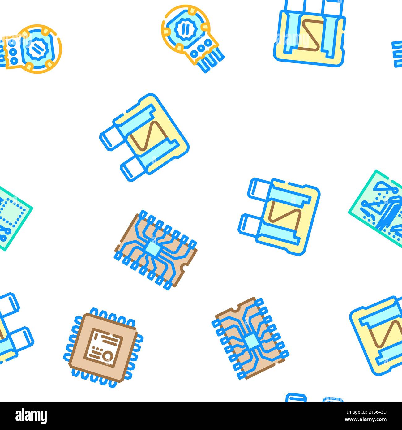 component electronic chip vector seamless pattern Stock Vector Image ...
