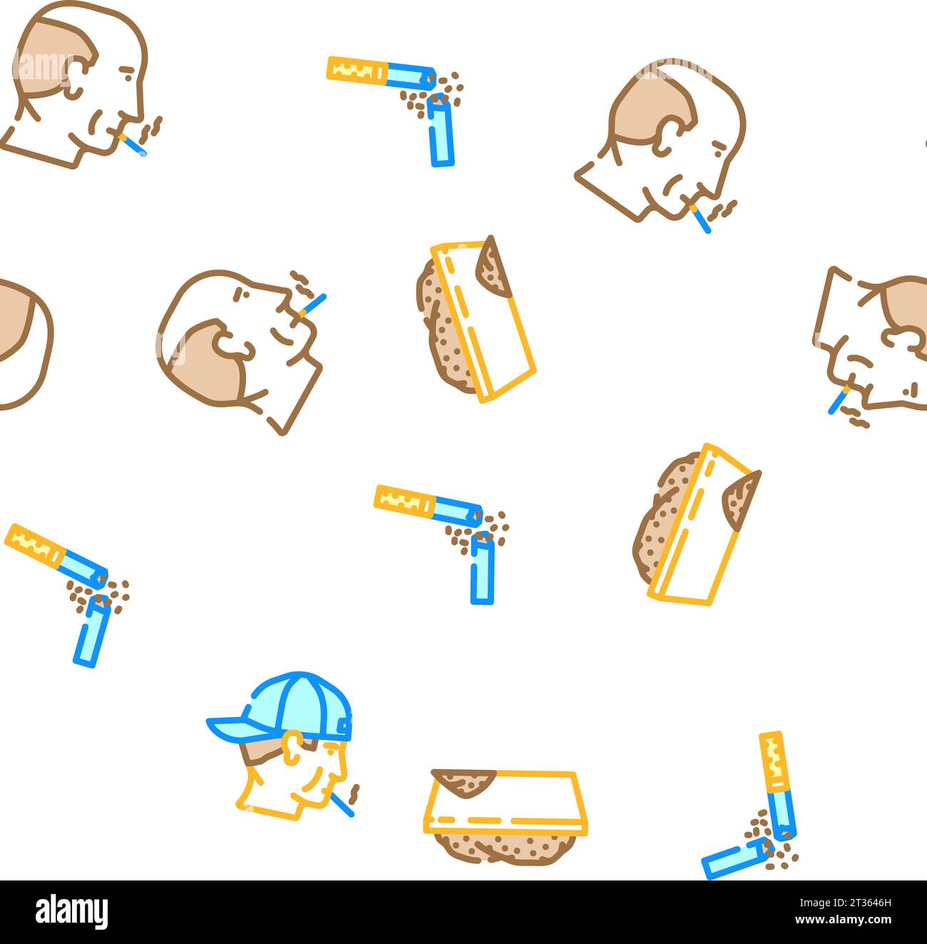 nicotine tobacco unhealthy vector seamless pattern Stock Vector Image ...