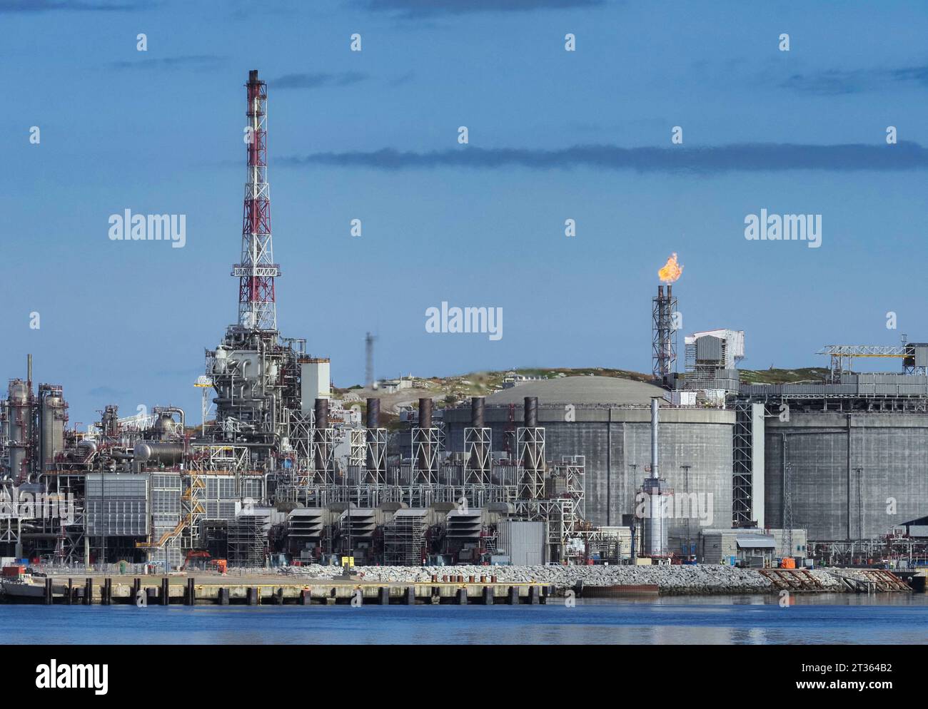 Hammerfest, Norway. 24th Aug, 2023. A burning gas flare at the ...