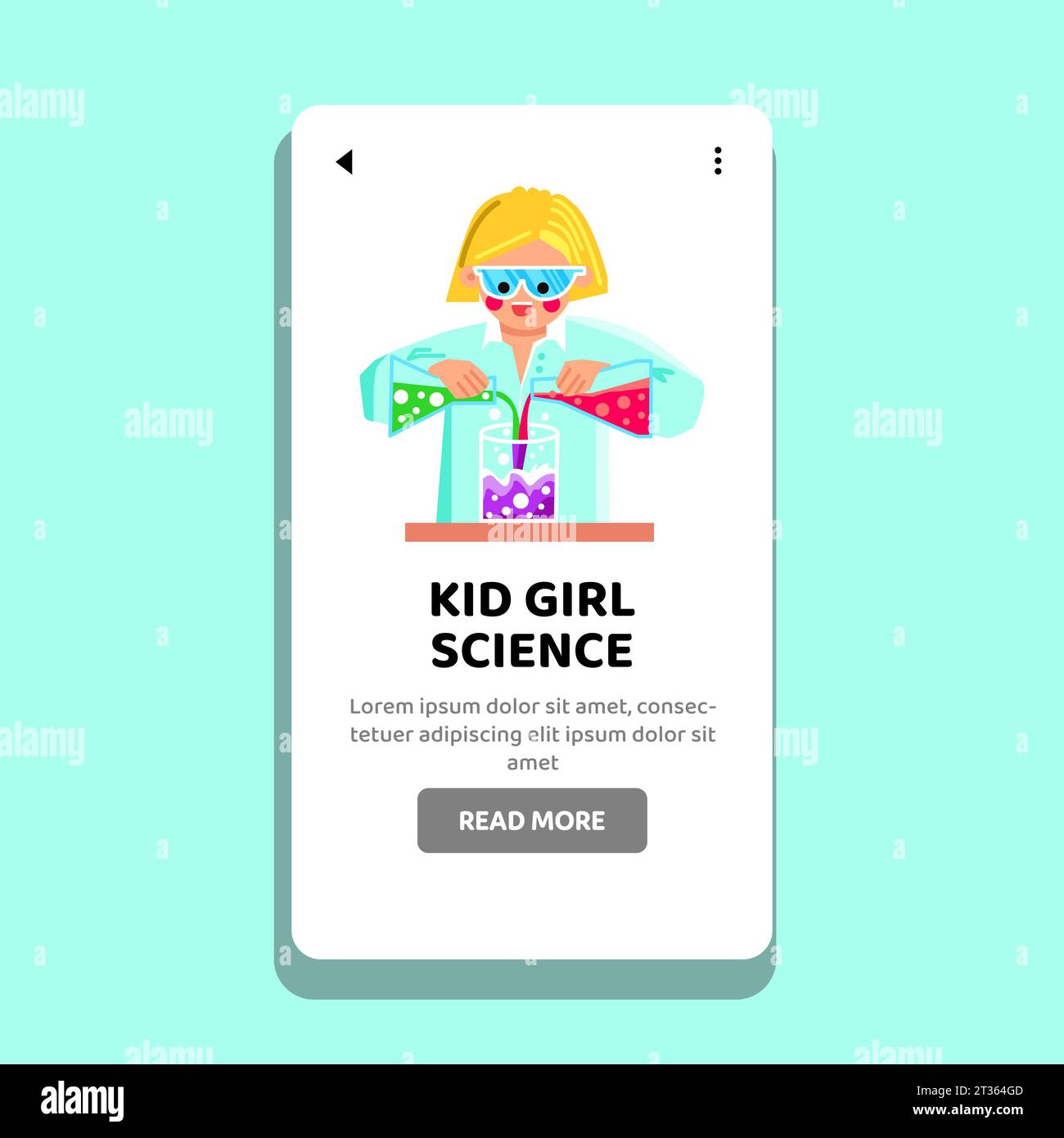 education kid girl science vector Stock Vector Image & Art - Alamy