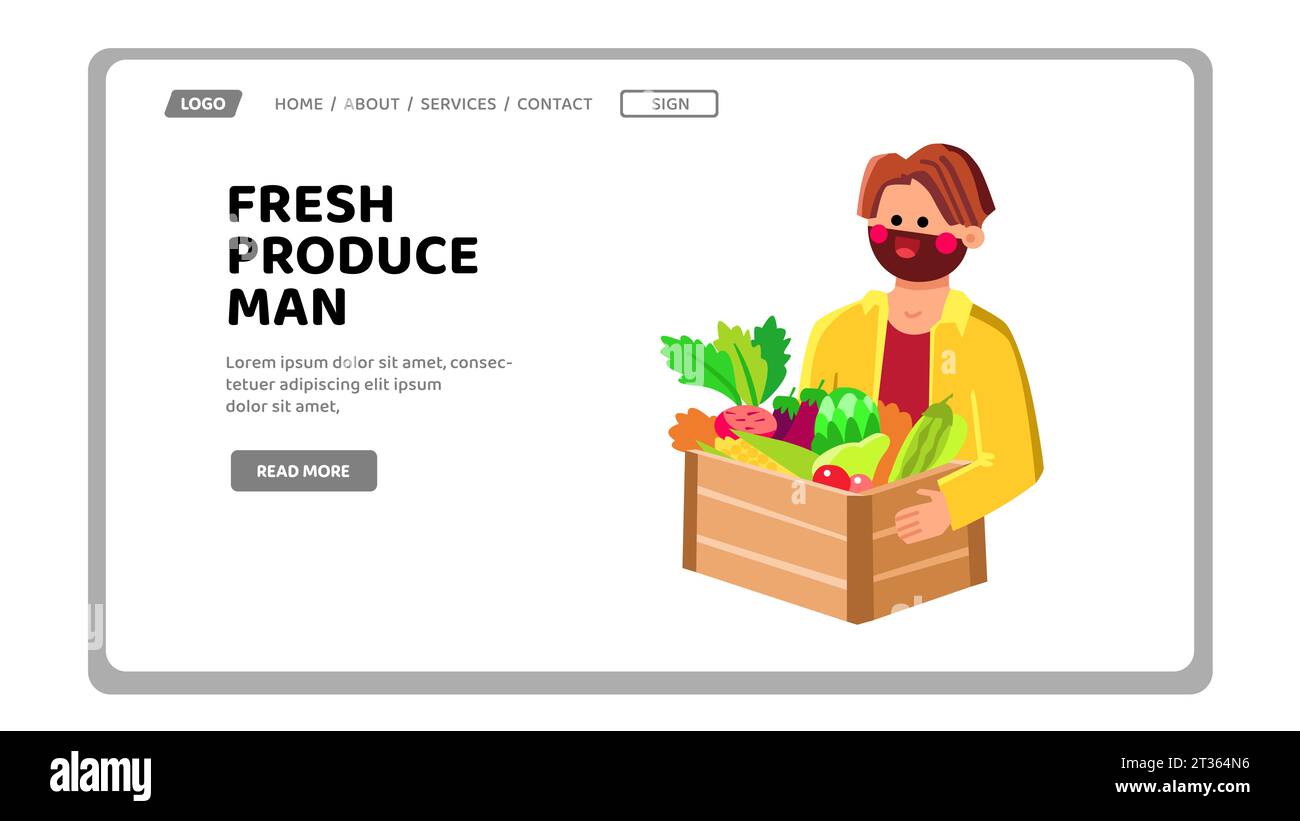 harvest fresh produce man vector Stock Vector Image & Art - Alamy
