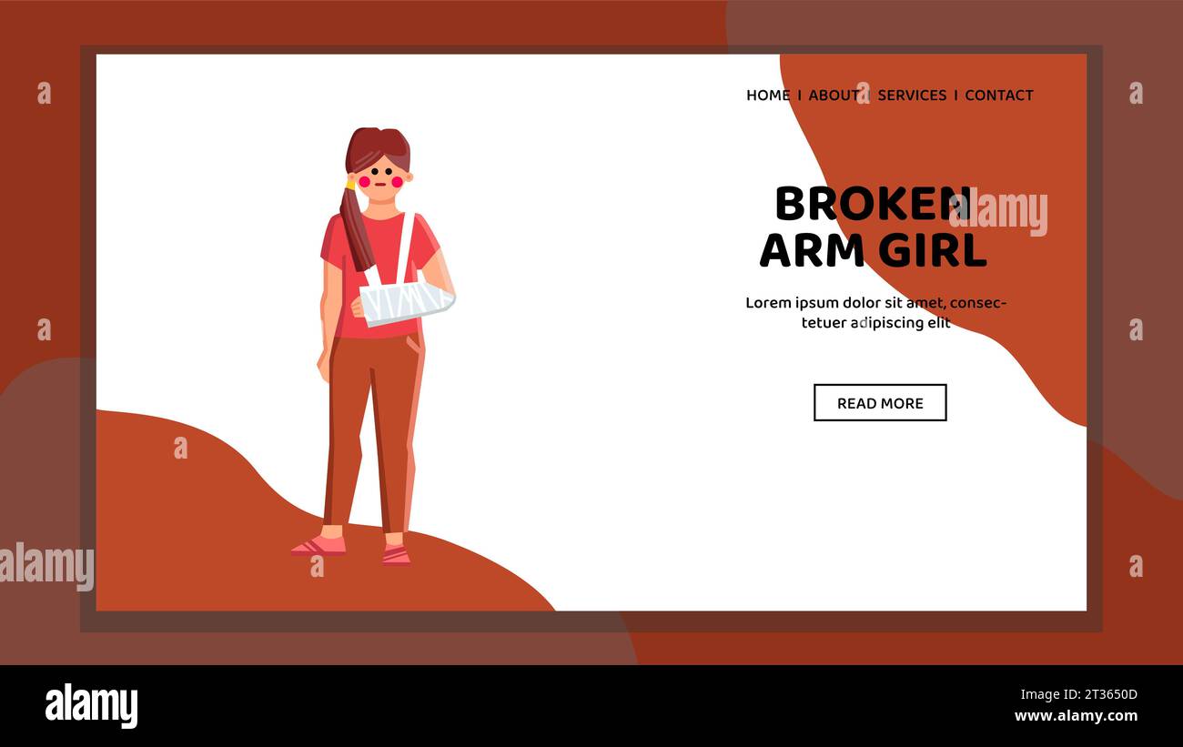 health broken arm girl vector Stock Vector Image & Art - Alamy
