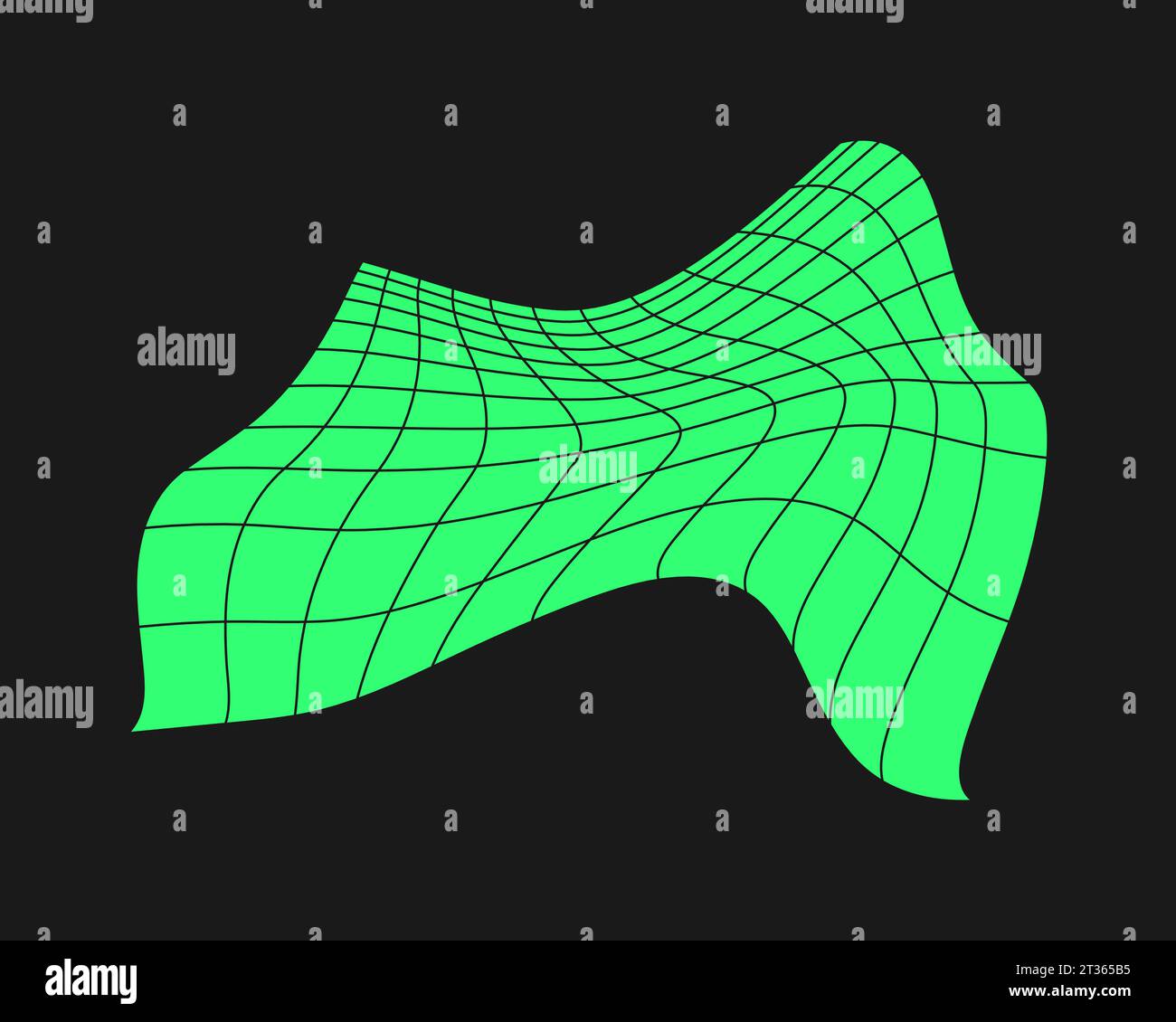 Distorted cyber grid. Cyberpunk geometry element y2k style. Isolated ...