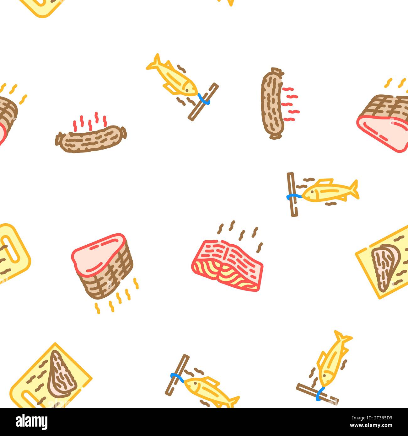 smoked meat bbq seamless pattern vector Stock Vector Image & Art - Alamy
