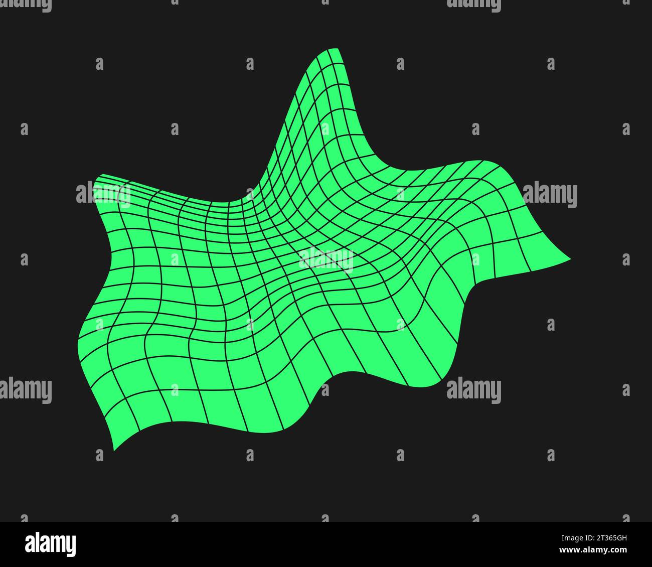 Distorted cyber grid. Cyberpunk geometry element y2k style. Isolated ...