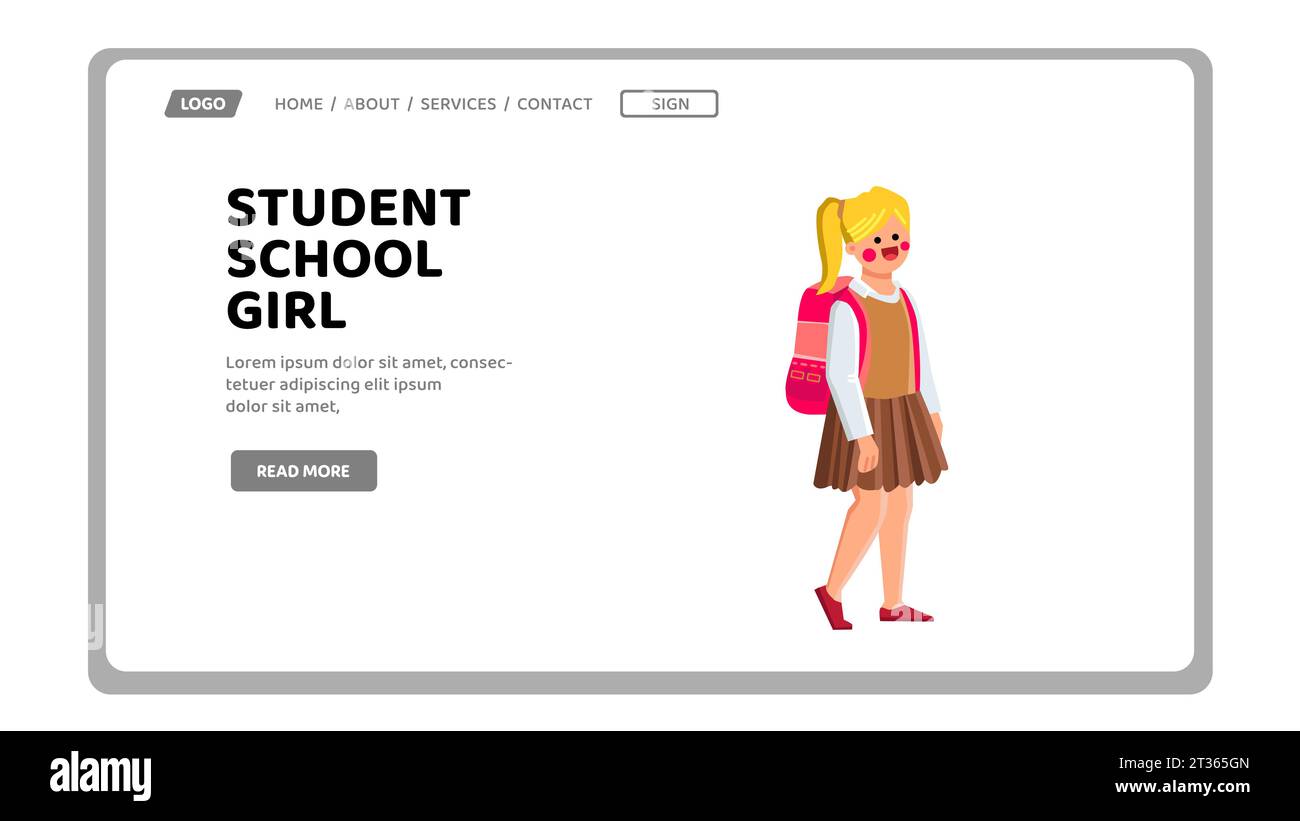 child student school girl vector Stock Vector Image & Art - Alamy