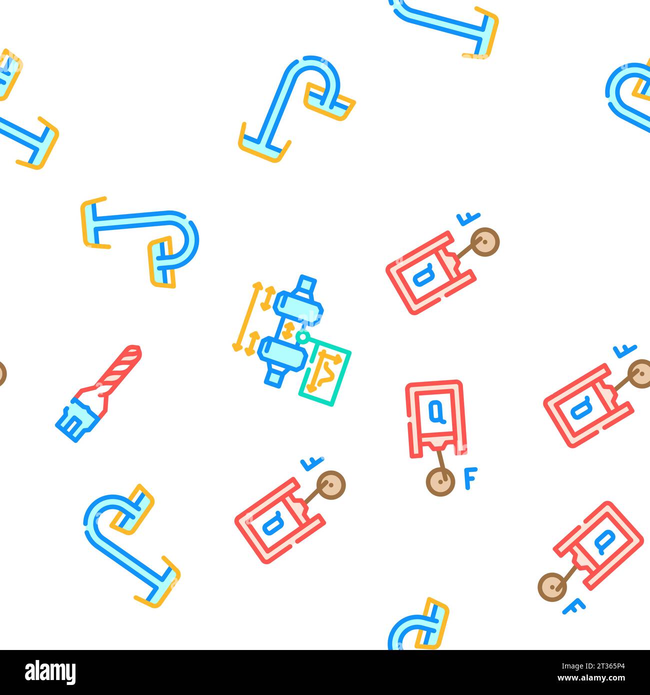 mechanical engineer industry vector seamless pattern Stock Vector Image ...