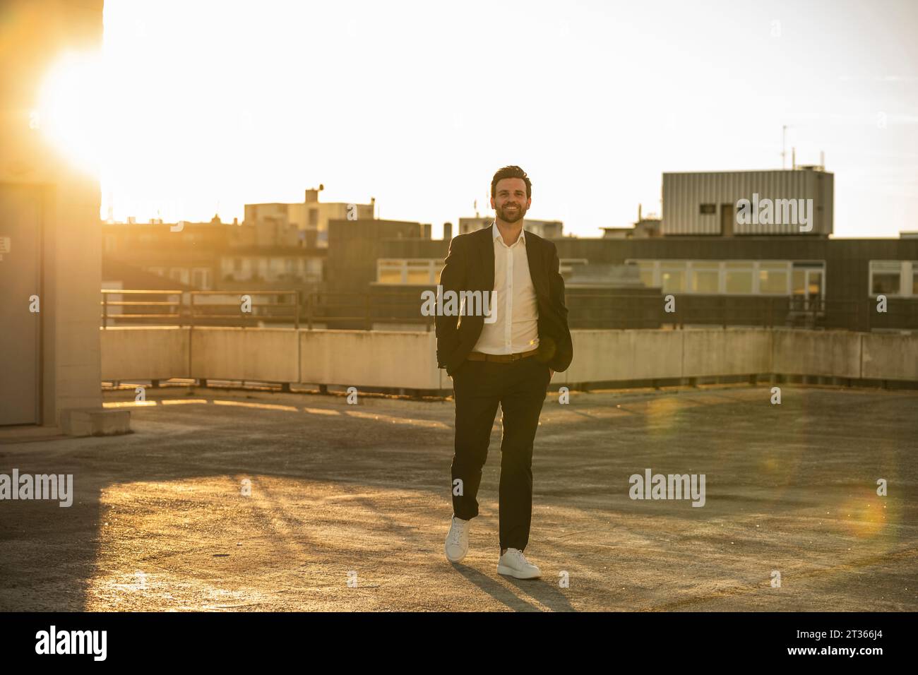 Business walking on terrace hi-res stock photography and images - Alamy
