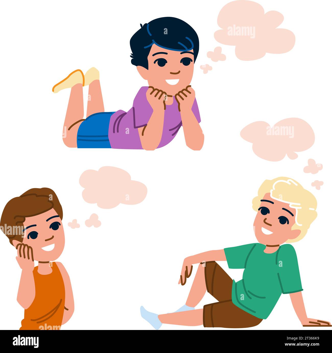 fun dreaming kid boy vector Stock Vector Image & Art - Alamy