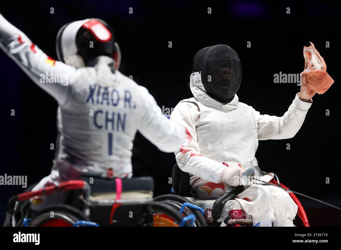 Hangzhou, China's Zhejiang Province. 23rd Oct, 2023. Kang Su (R) of ...