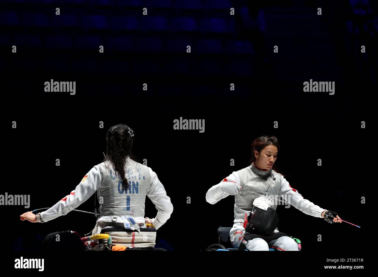 Hangzhou, China's Zhejiang Province. 23rd Oct, 2023. Gu Haiyan (L) of ...