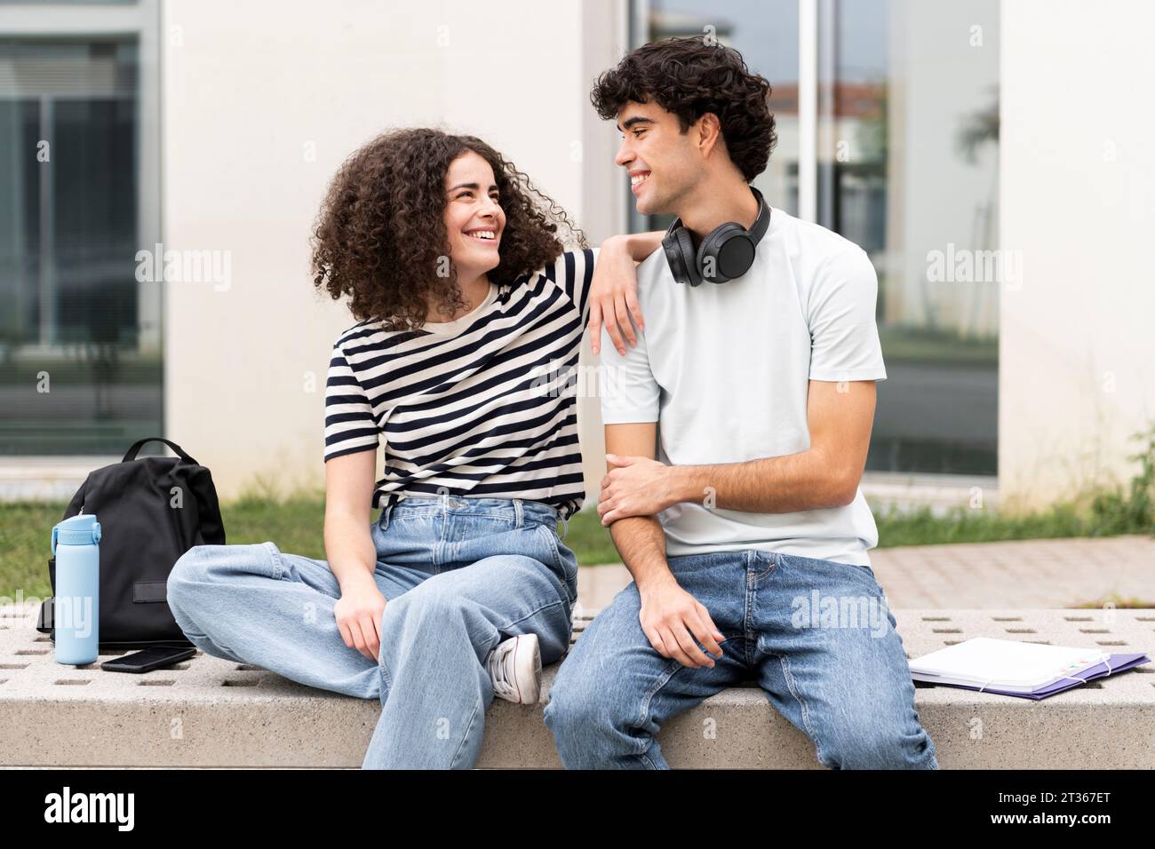Three female students sitting in hi-res stock photography and images ...