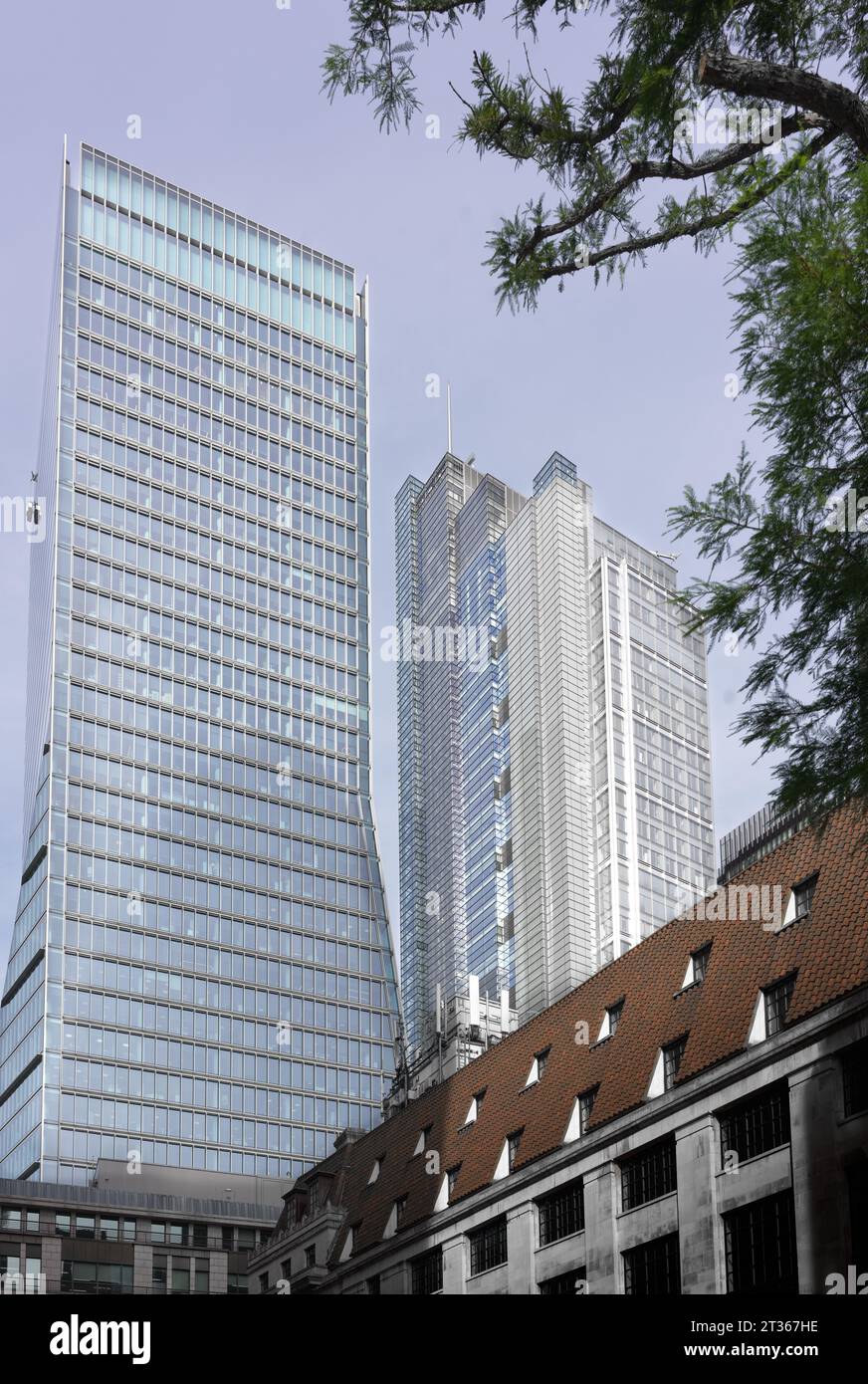 100 Bishopsgate, with 22 Bishopsgate behind it, commercial skyscrapers ...
