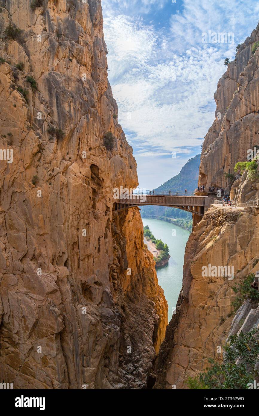 Caminito Del Rey, Spain, October 19, 2023: Visitors Walking Along the ...