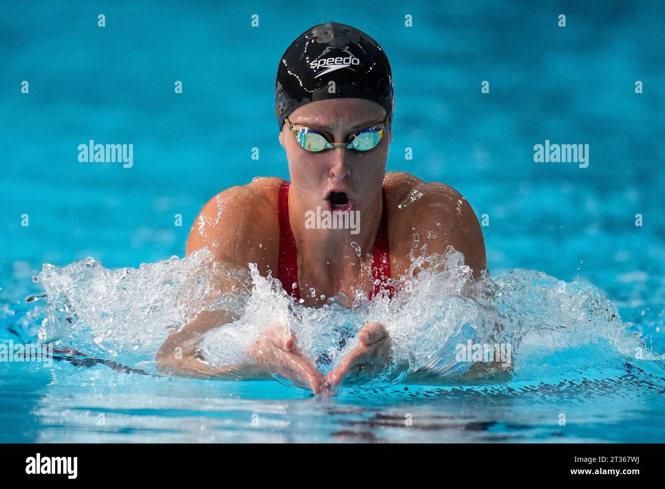 Canada's Sidney Pickrem swims in a women's 200-meters breaststroke heat ...