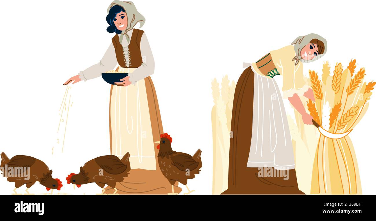 lady medieval woman vector Stock Vector Image & Art - Alamy