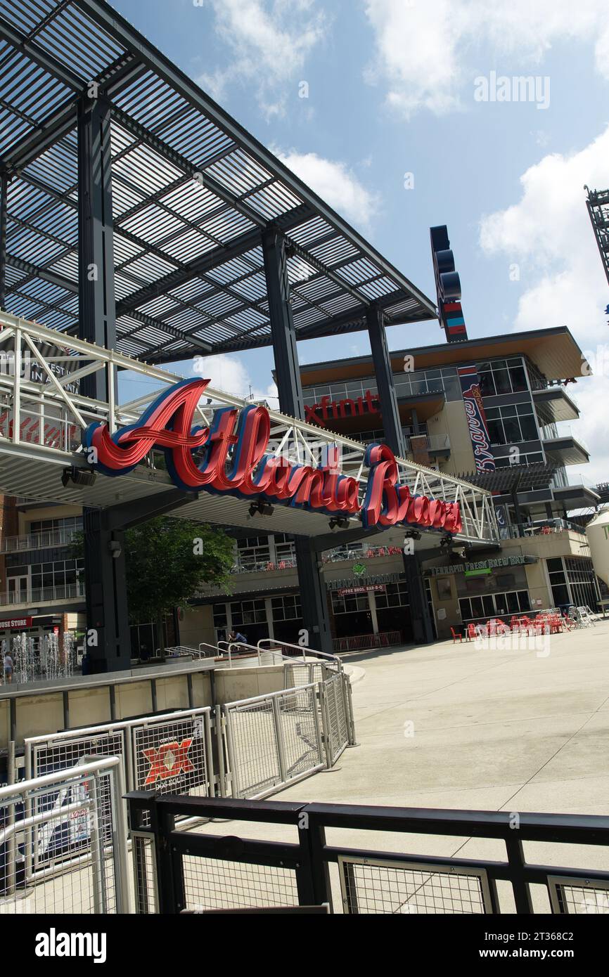 Atlanta, GA, USA: June 12,2021-An entrance to Truist Stadium in Atlanta ...