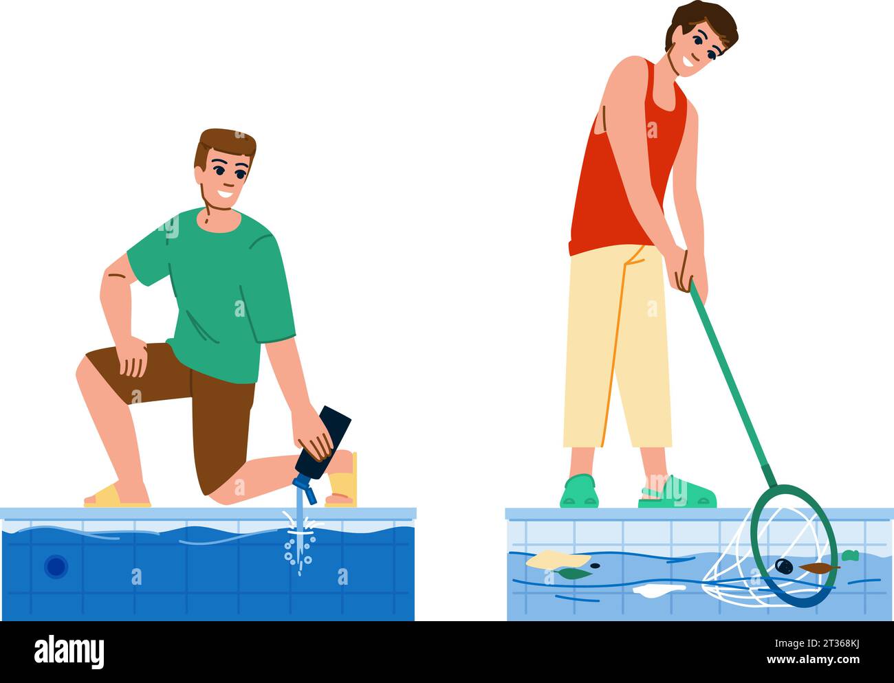 summer pool cleaning vector Stock Vector Image & Art - Alamy