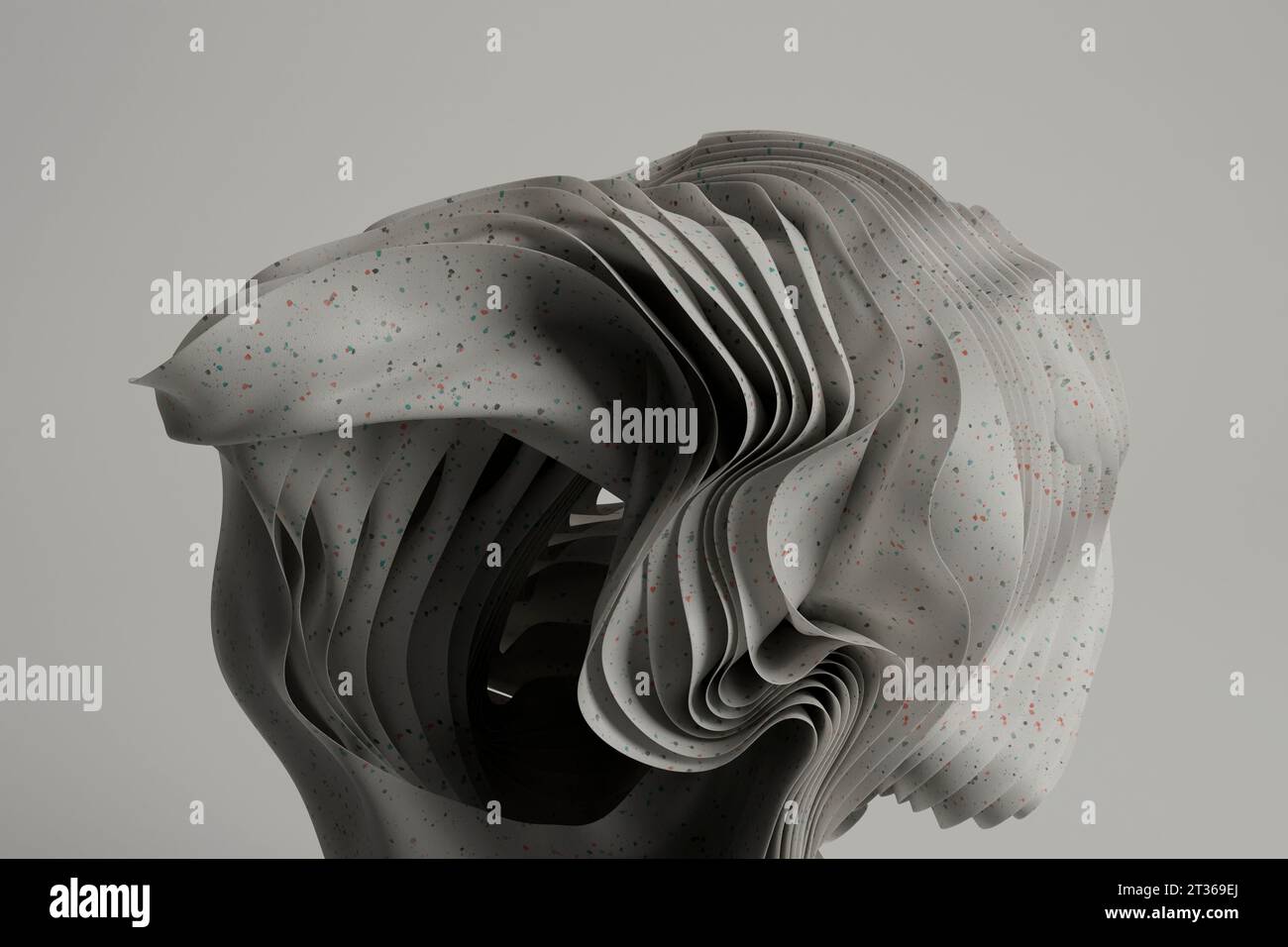 3D render of layers of white crumpled material Stock Photo - Alamy