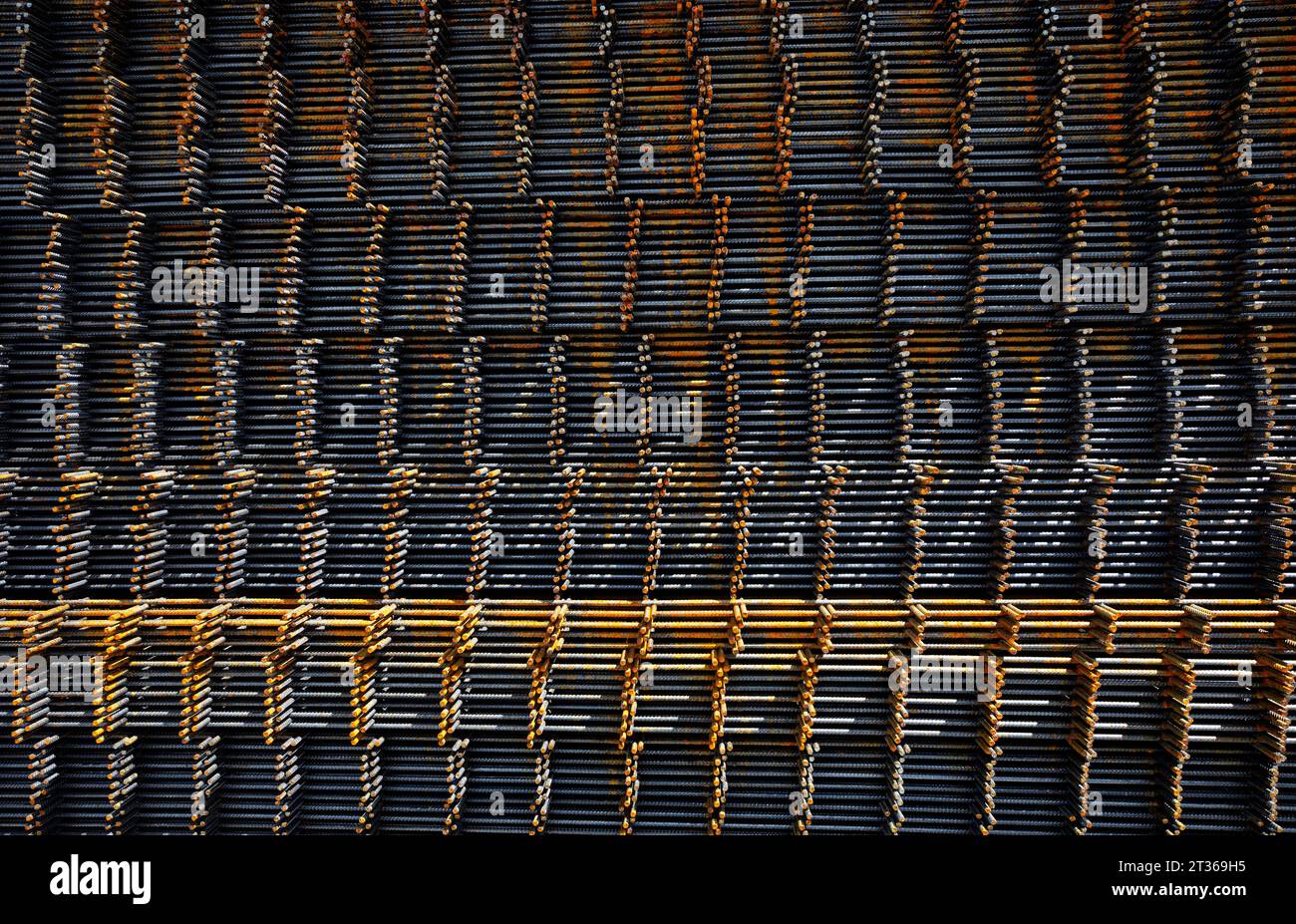 Stacks of industrial steel grids Stock Photo - Alamy