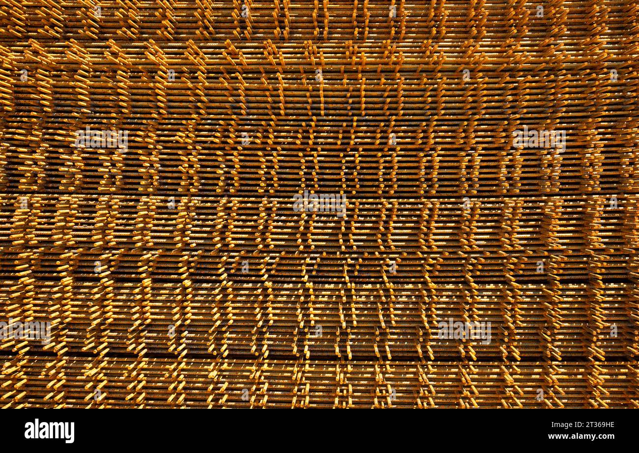 Stacks of industrial steel grids Stock Photo - Alamy