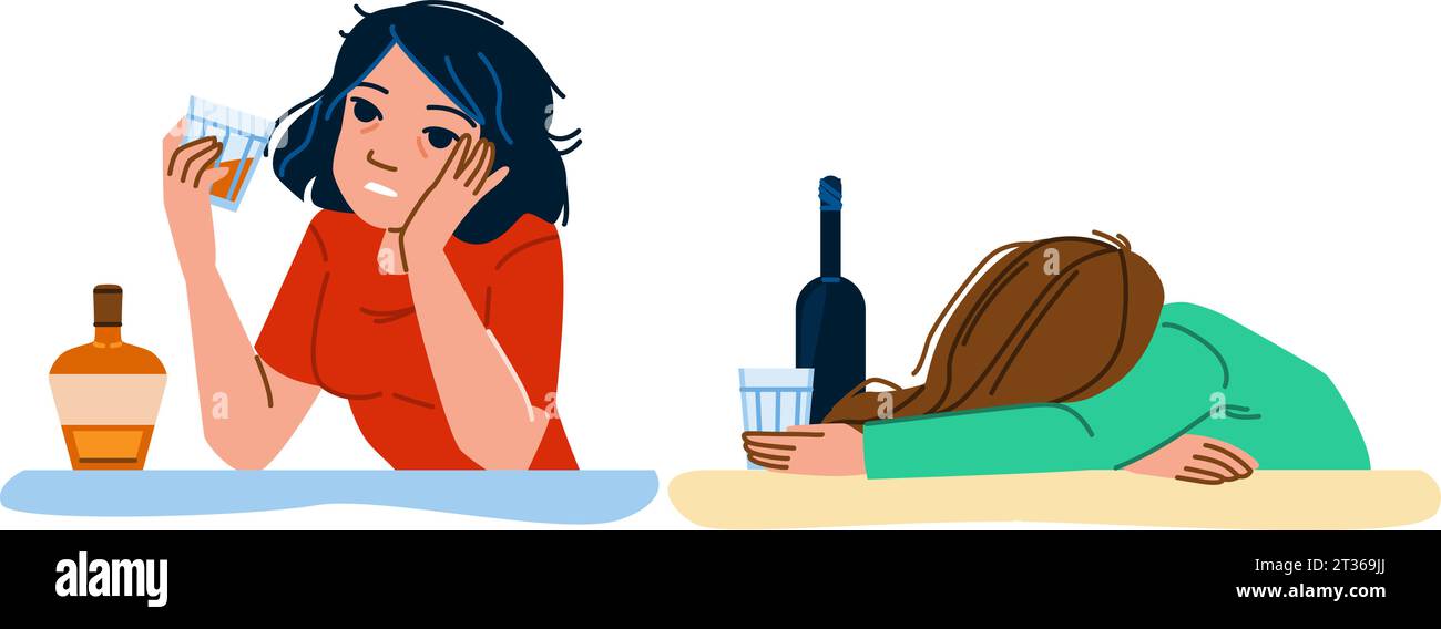 drink woman alcohol vector Stock Vector Image & Art - Alamy
