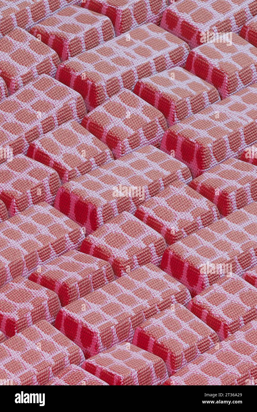 3D render of pink cloth tiles Stock Photo - Alamy