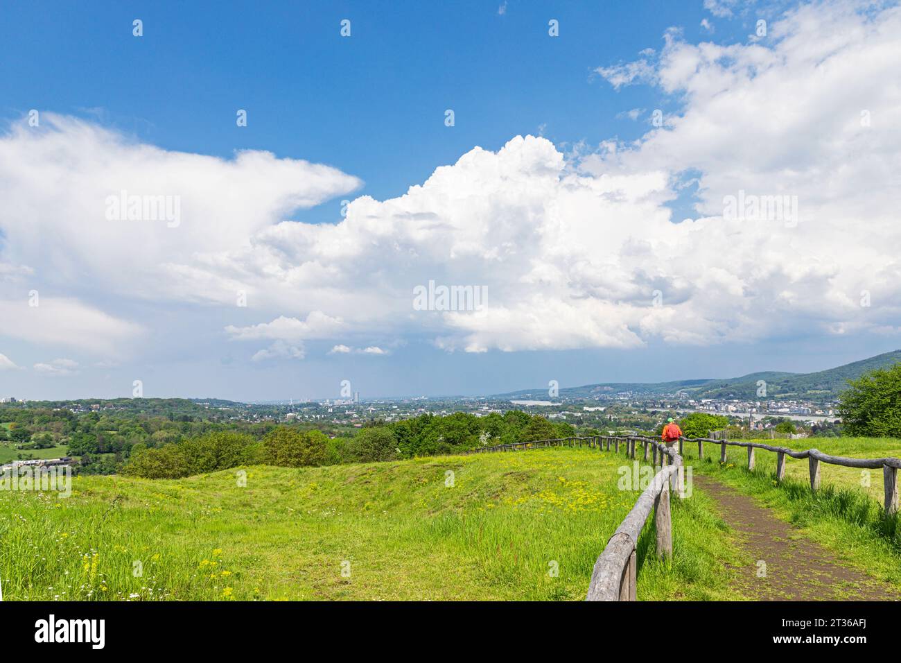 Germany, Rhineland-Palatinate, Clouds over trail on extinct Rodderberg ...