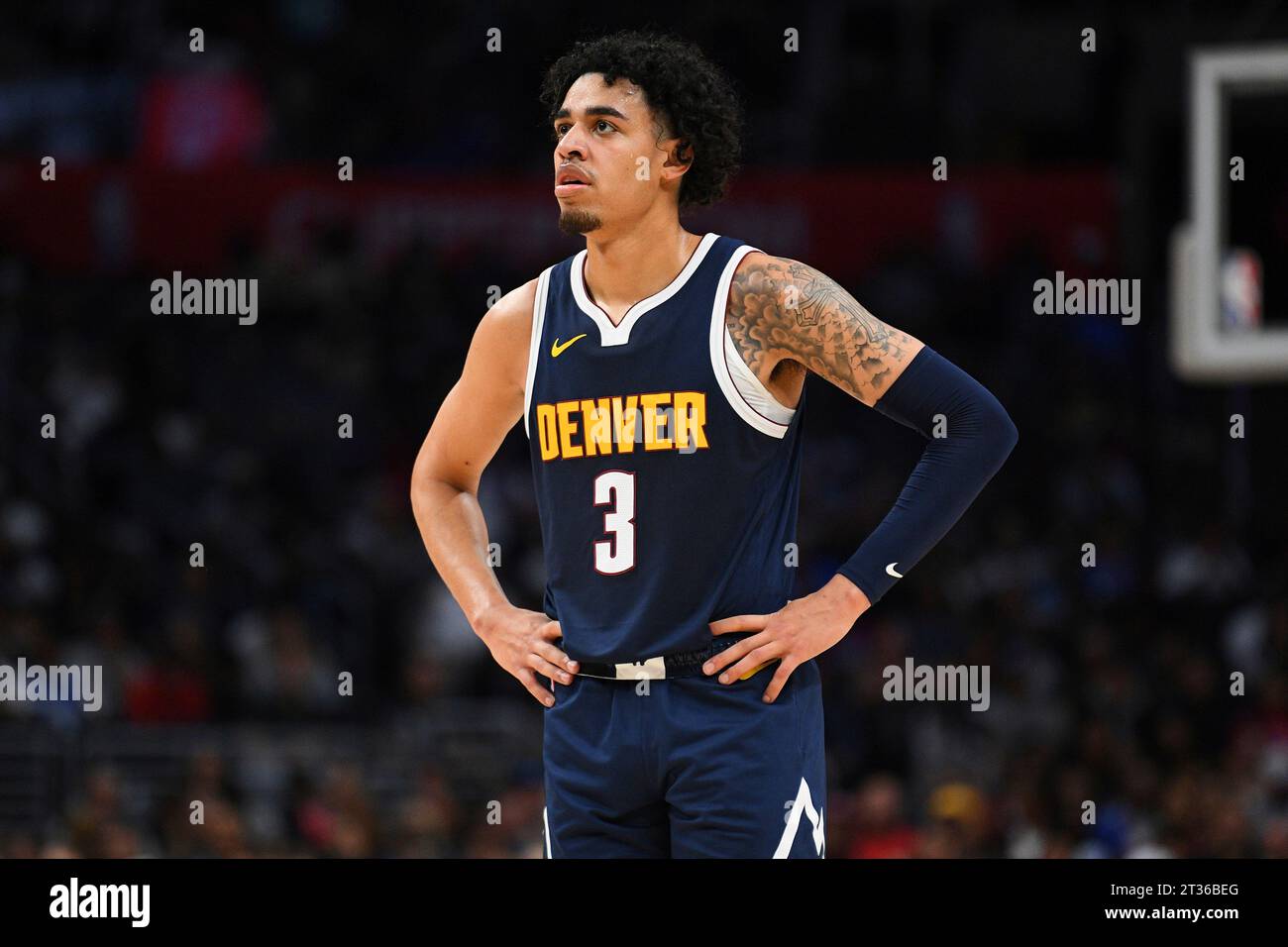 LOS ANGELES, CA - OCTOBER 17: Denver Nuggets Guard Julian Strawther (3 ...