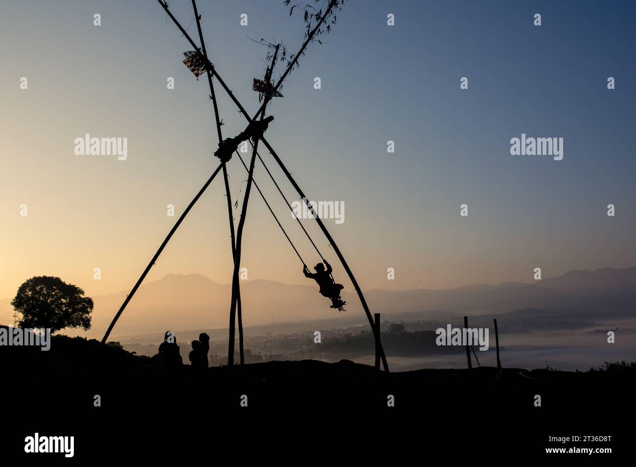 Nepalese people enjoy playing swing on the precious occasion of the ...