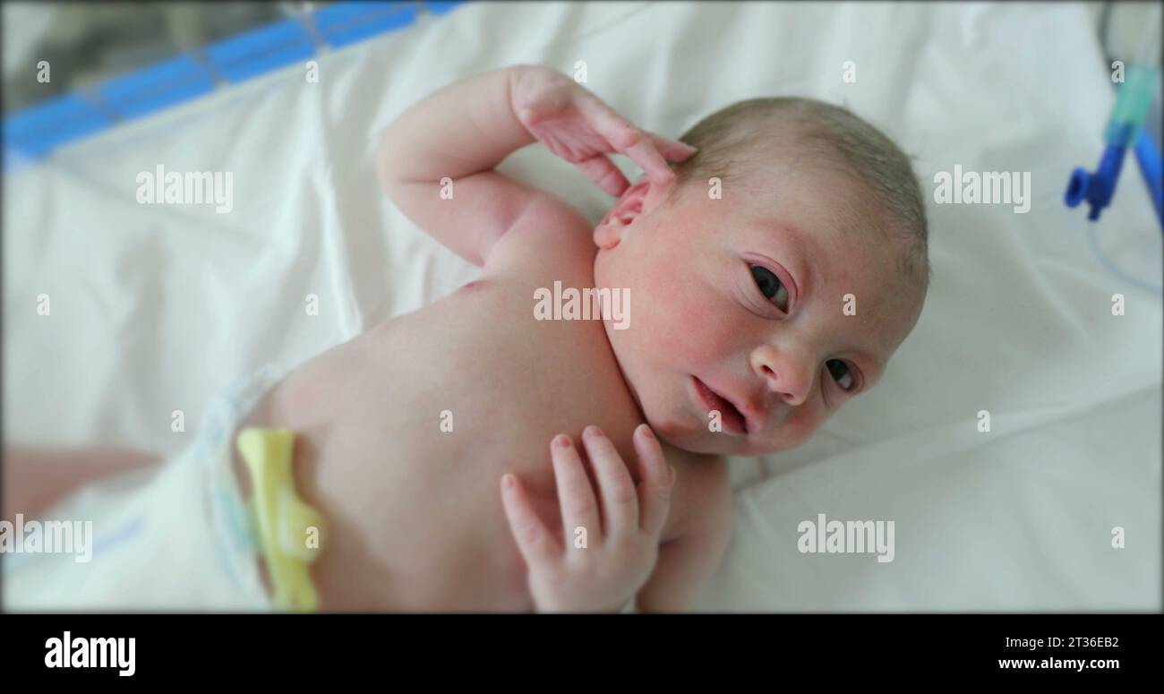 Little newborn baby at hospital first day of life Stock Photo - Alamy