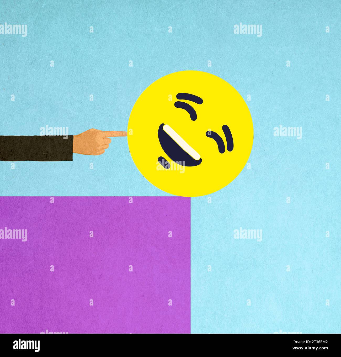 Hand pushing smiley face off edge Stock Photo - Alamy Hand pushing smiley face off edge Stock Photo - Alamy