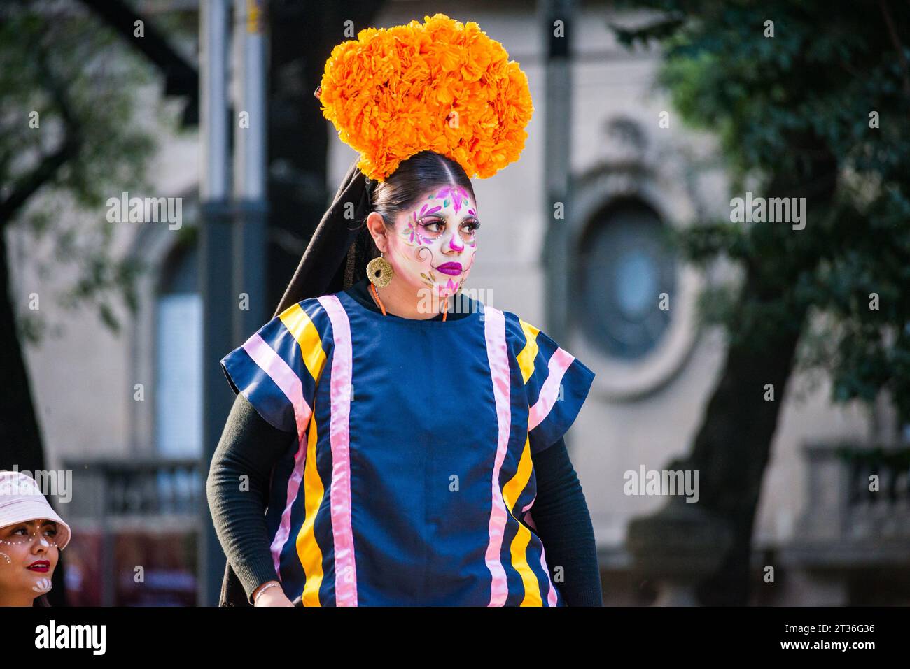 Mexico City, Mexico - October 22, 2022. Preparations for Catrina parade ...