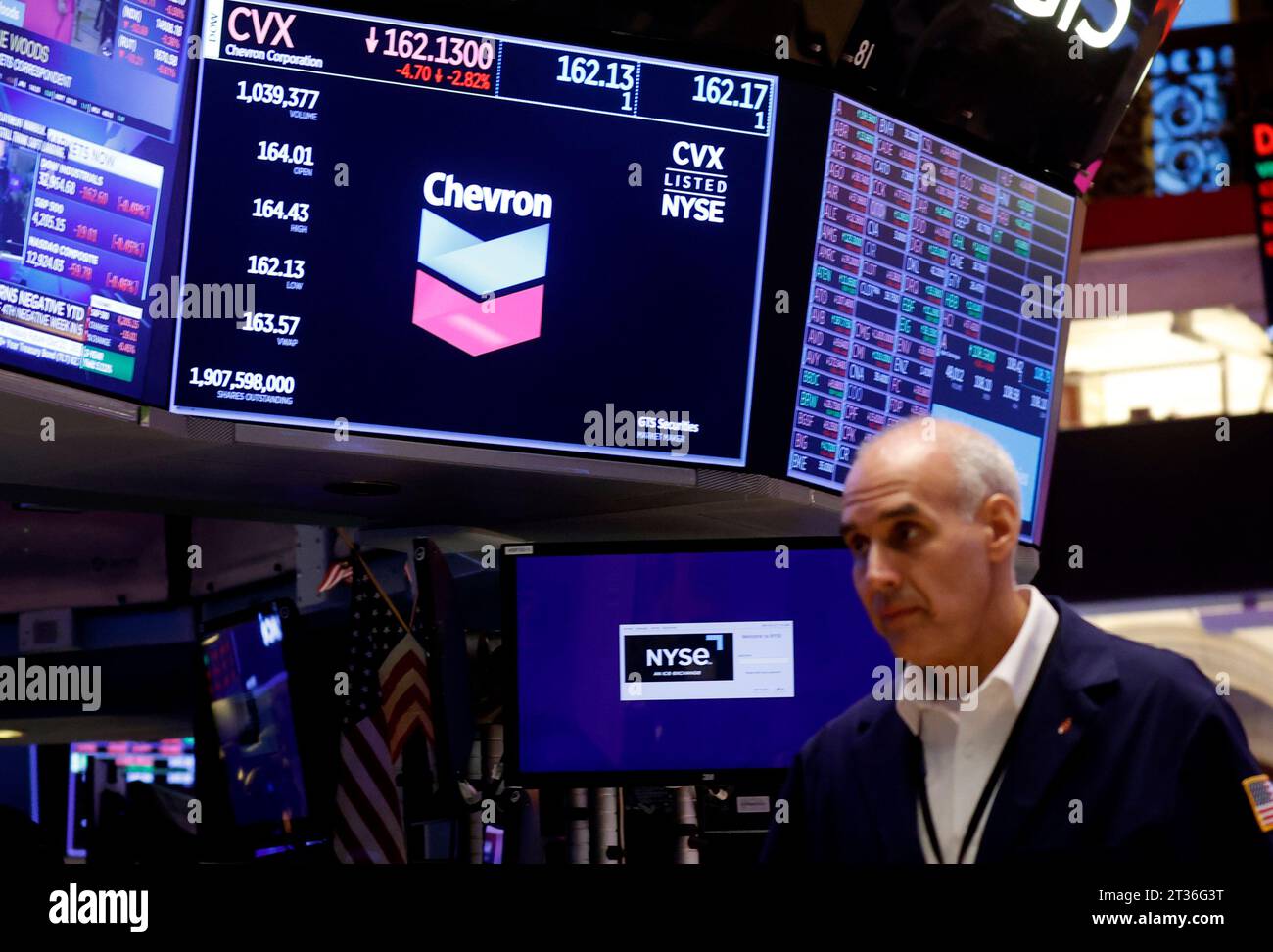 New York, United States. 03rd Jan, 2023. Hess and Chevron brand logos ...