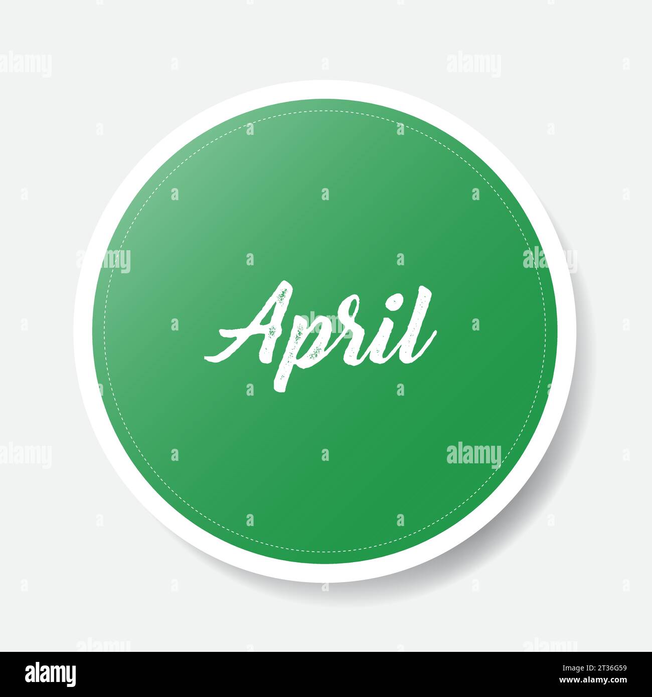 April green round sticker on white background, vector illustration ...
