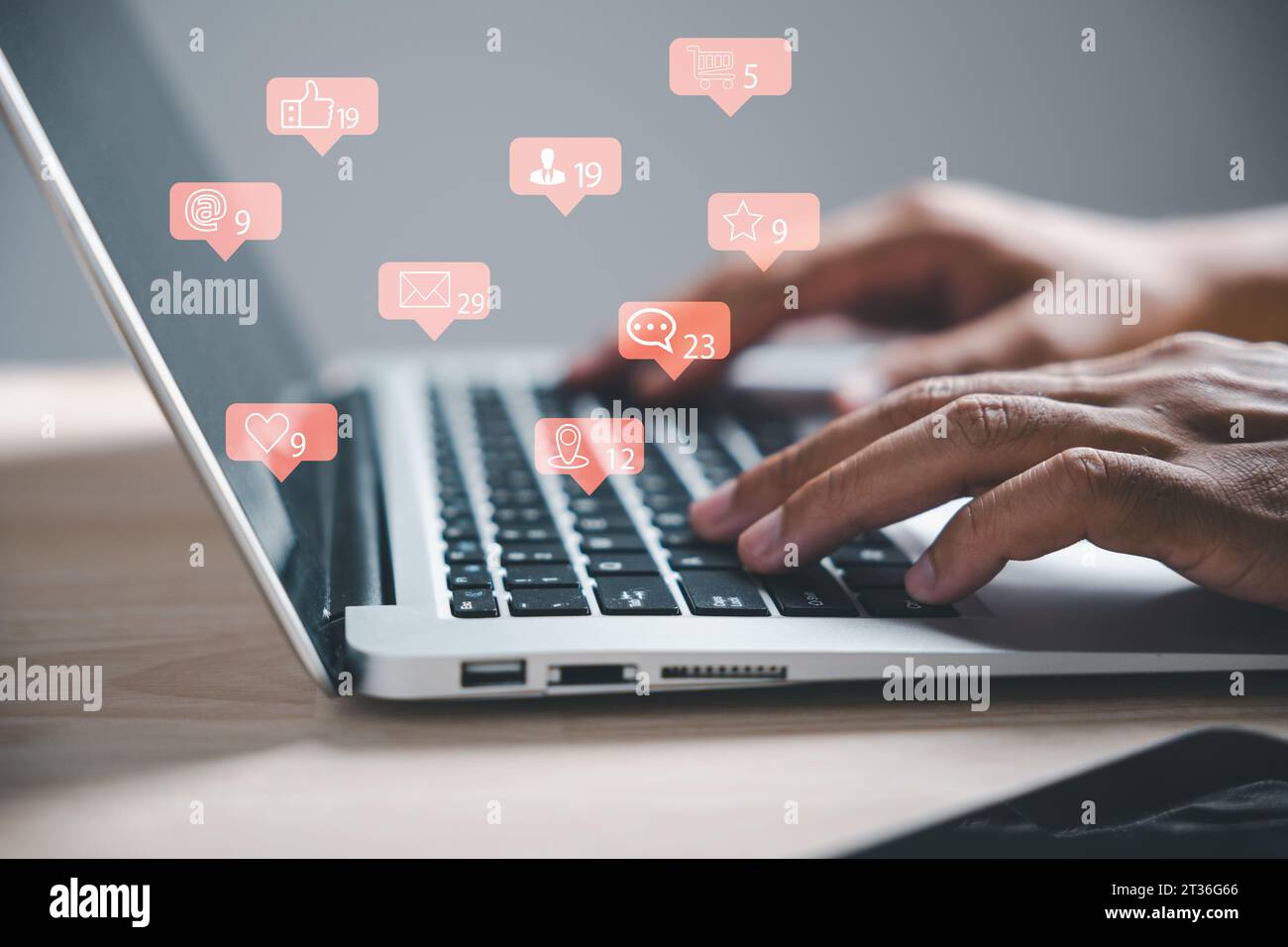 Business man laptop using ,Social, media Stock Photo - Alamy