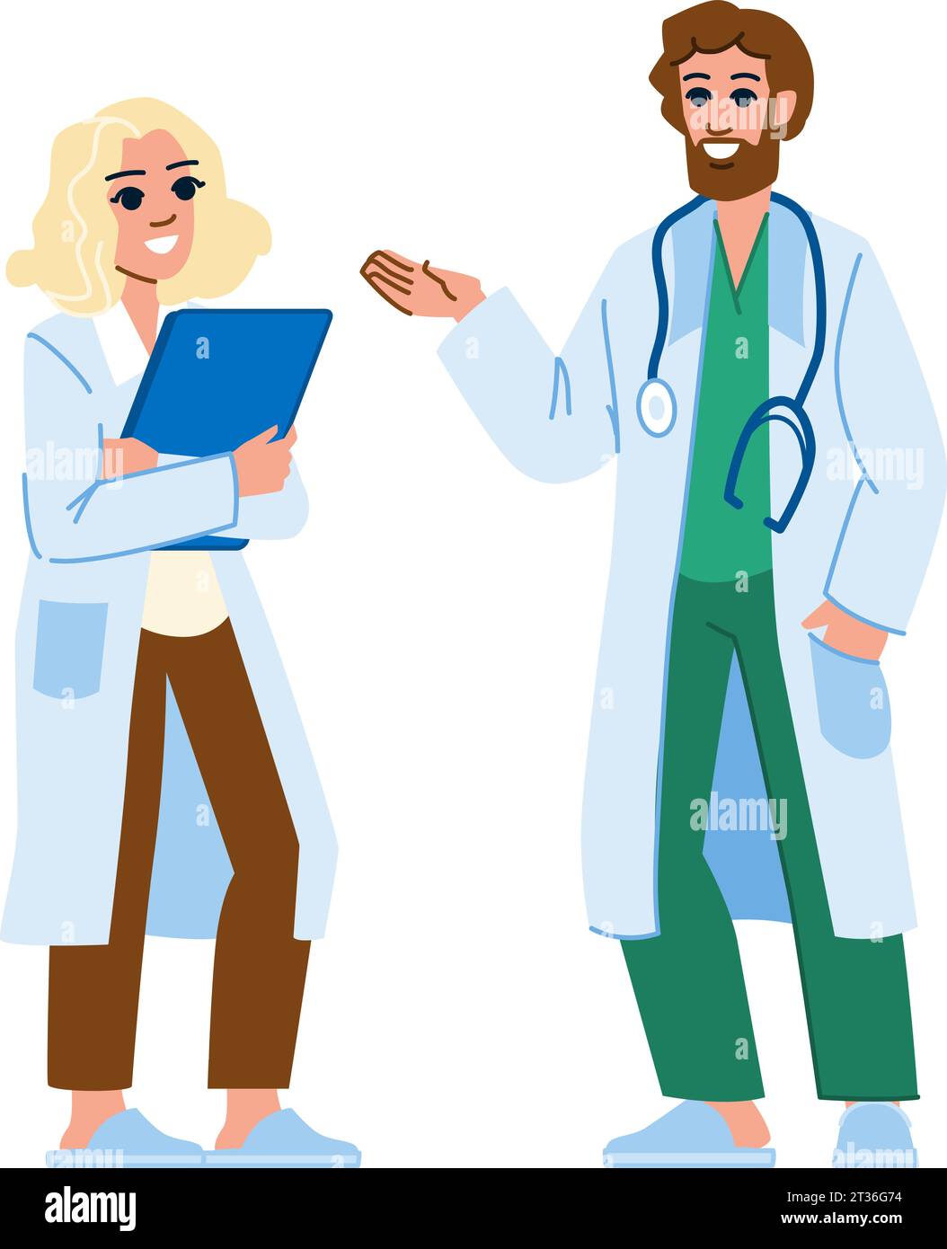 hospital healthcare professionals at work vector Stock Vector Image ...