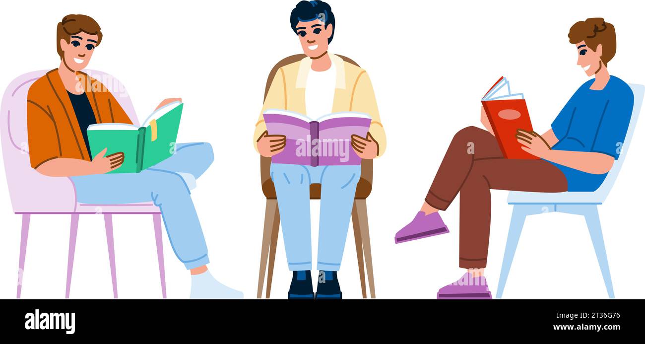 lifestyle man reading chair vector Stock Vector Image & Art - Alamy