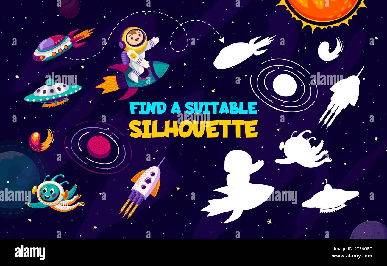 Find suitable silhouette of UFO and alien, astronaut and spaceship in ...