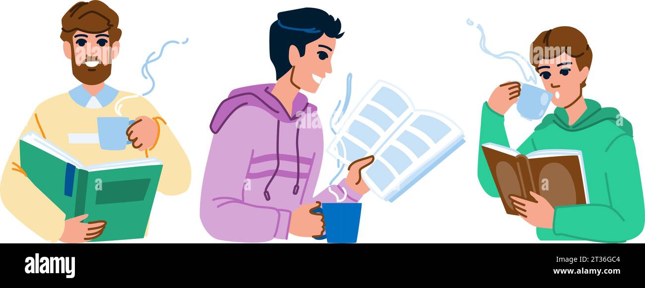 Happy young man coffee house Stock Vector Images - Alamy