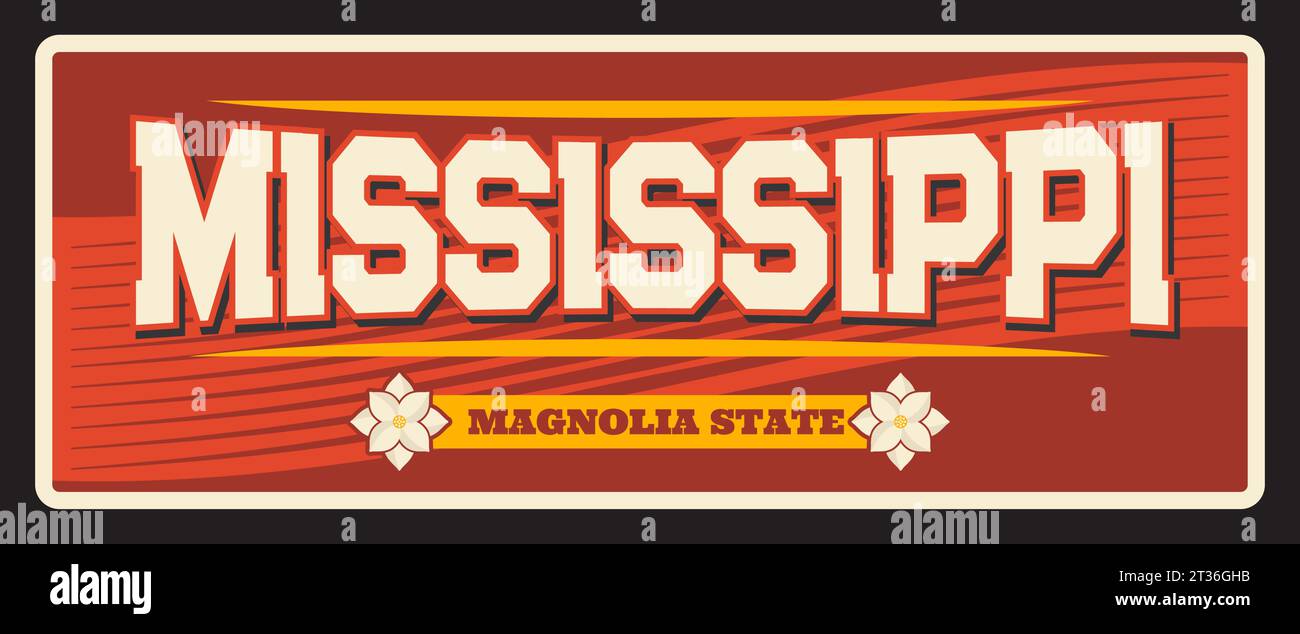 Mississippi vintage sign USA state travel plate, Jackson capital of ...