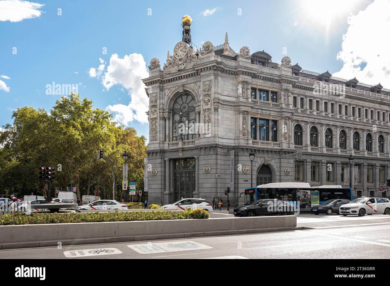 Madrid, Spain; 10-18-2023: Facade of the Bank of Spain building located ...