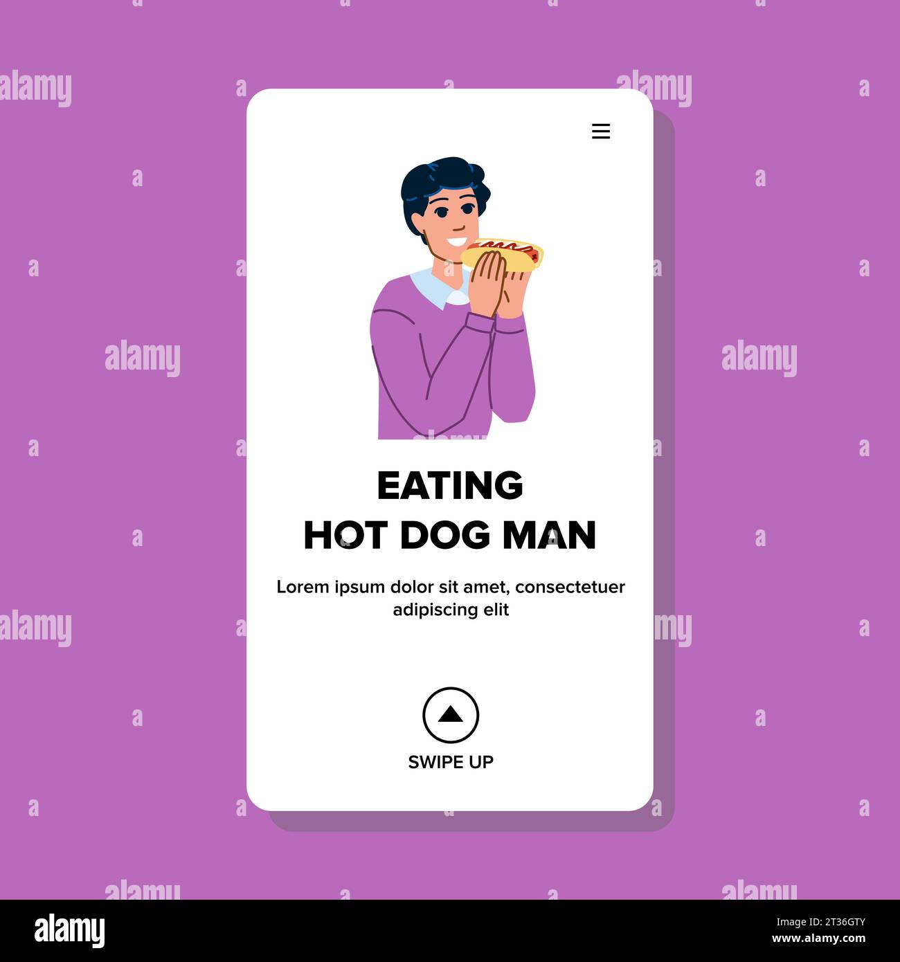 eat eating hot dog man vector Stock Vector Image & Art - Alamy