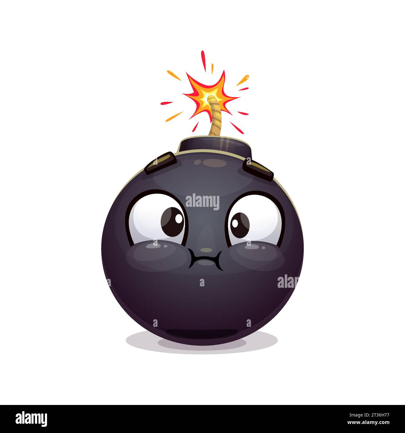 Cartoon bomb character. Explosive, weapon personage. Isolated vector ...